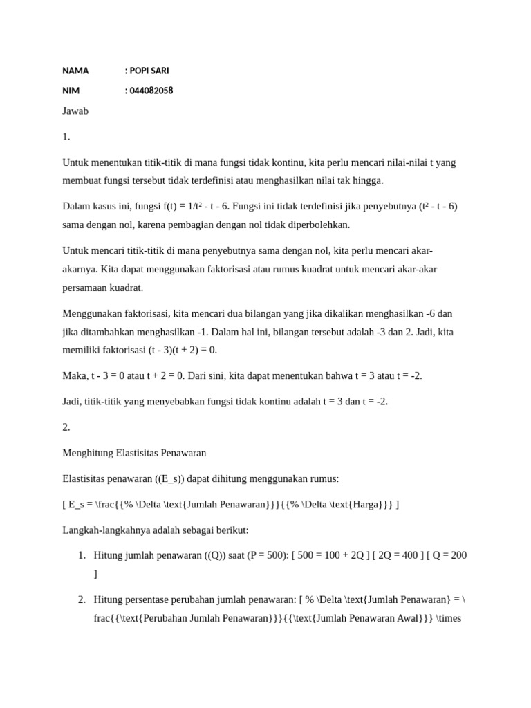 Tugas Matematika 3 | PDF