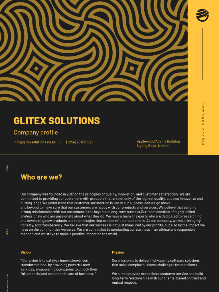 Glitex Solutions LTD Company Profile | PDF | Customer Relationship ...
