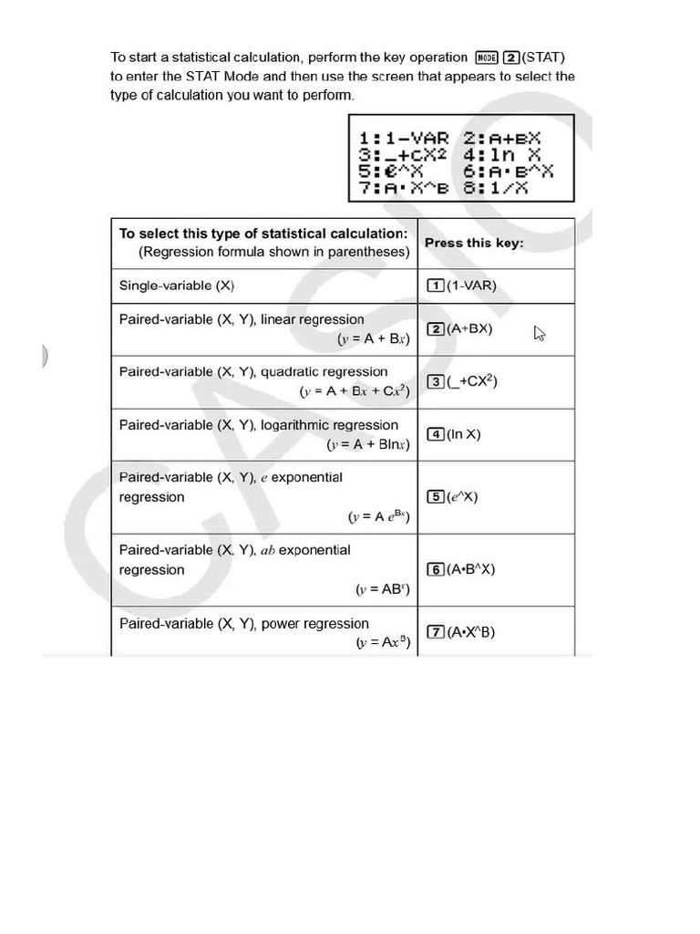 Casio Fx-82 Plus Stat | PDF