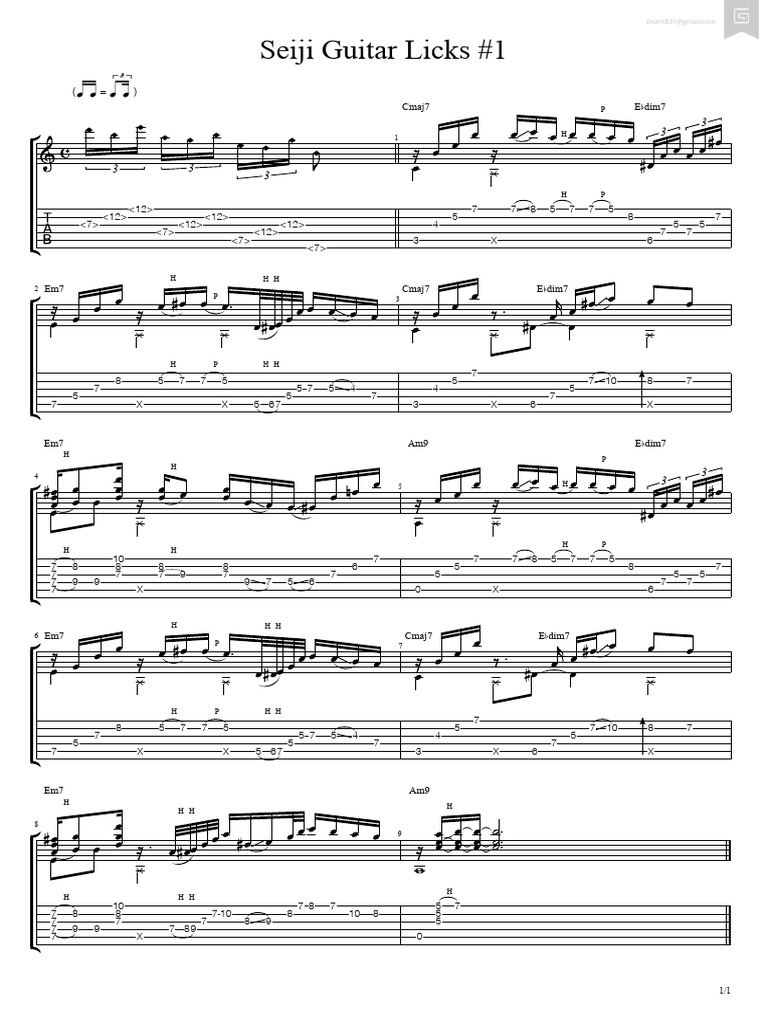 Seiji Guitar Licks #1 | PDF
