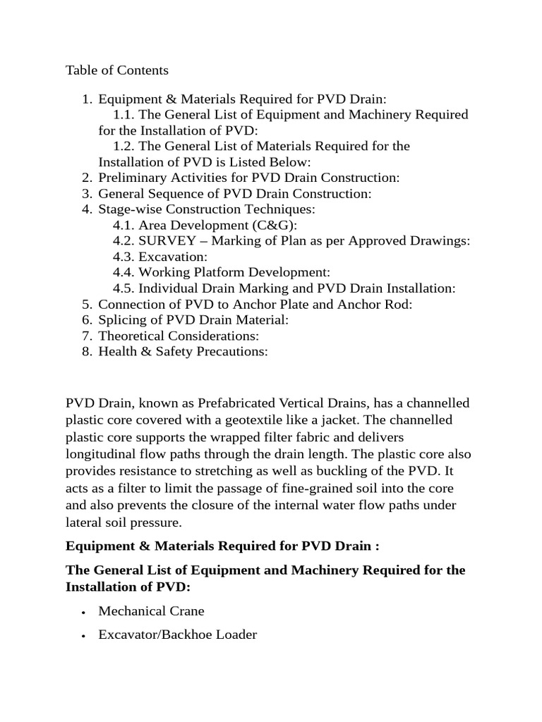 PVD Drain Installation Guidelines | PDF | Drainage | Civil Engineering