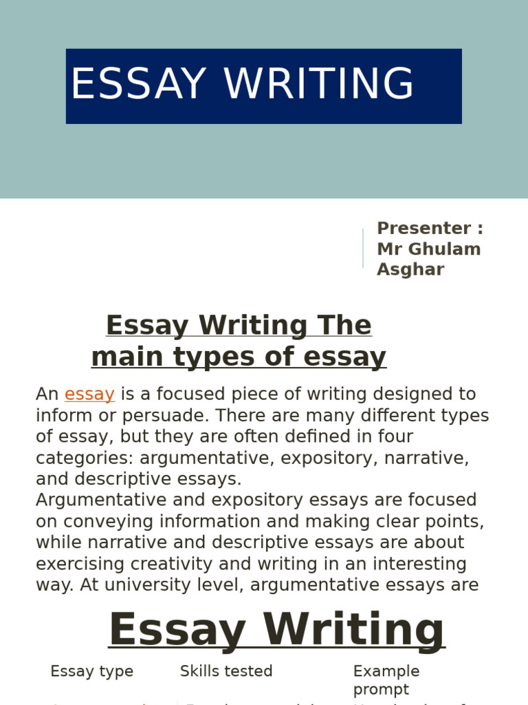 Essay Writing Slides | PDF | Essays | Cognition