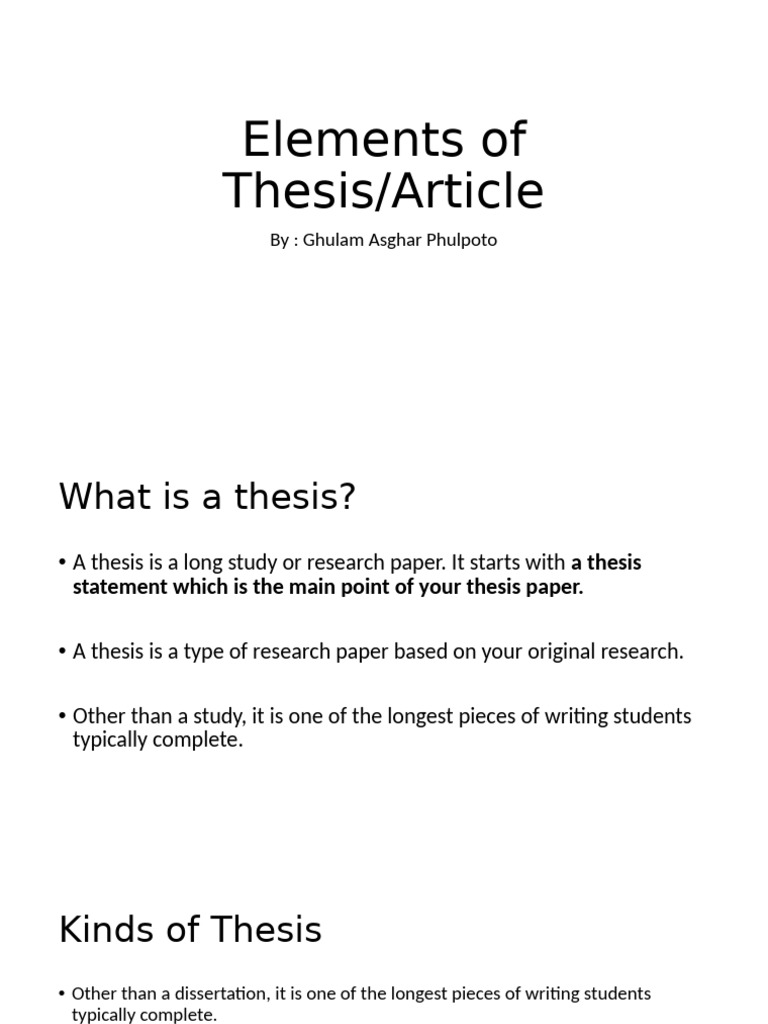Essential Thesis Components Explained | PDF | Citation | Thesis