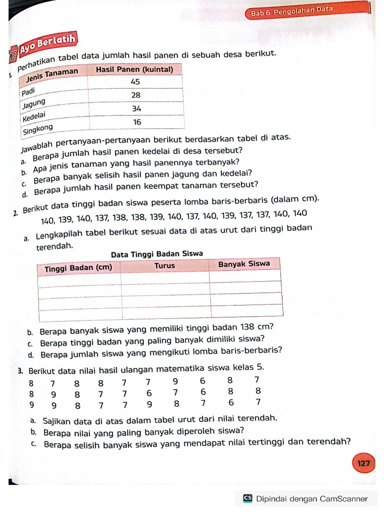Latihan Soal Tabel | PDF