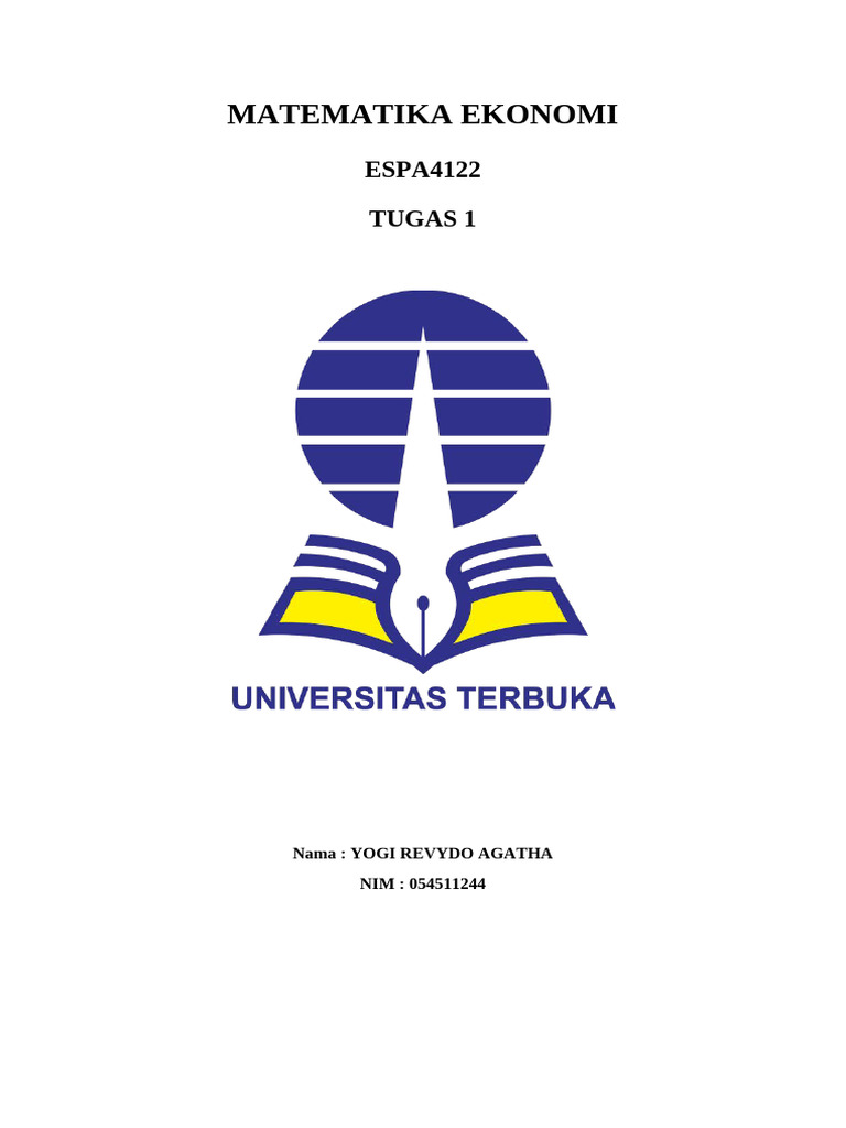 Tugas 1 Matematika Ekonomi | PDF