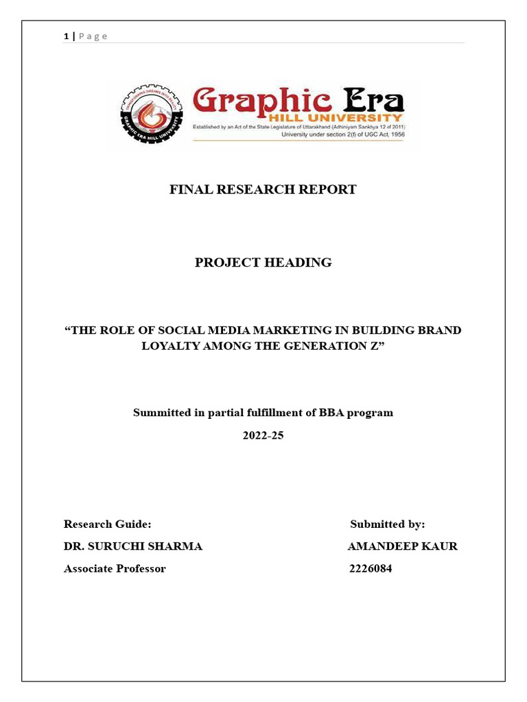 Project Aman1 3 (2) BBA FINAL PROJECT RE | PDF | Brand | Social Media Marketing