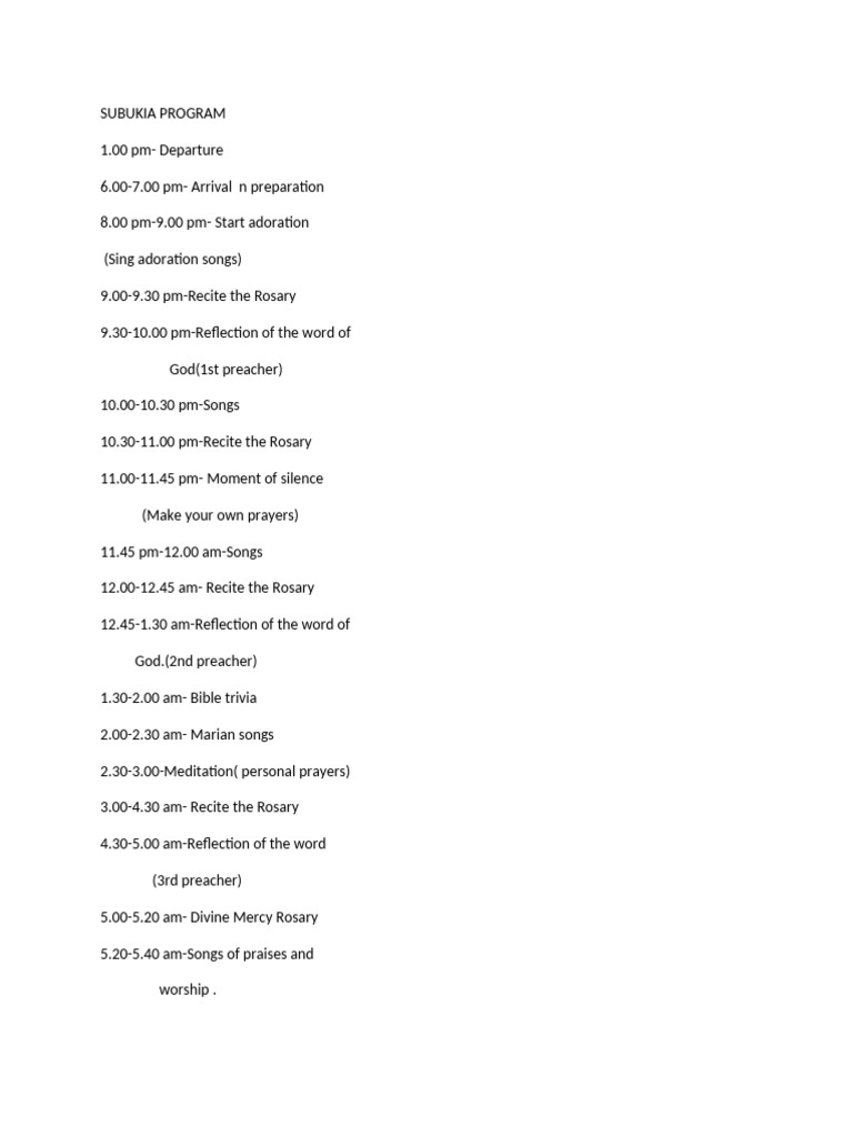 Subukia Program | PDF
