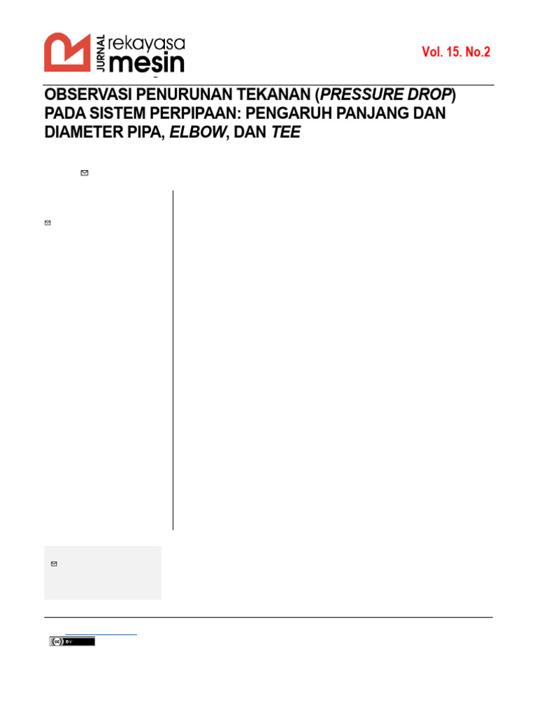 Observasi Penurunan Tekanan Pressure Drop Pada Sis | PDF