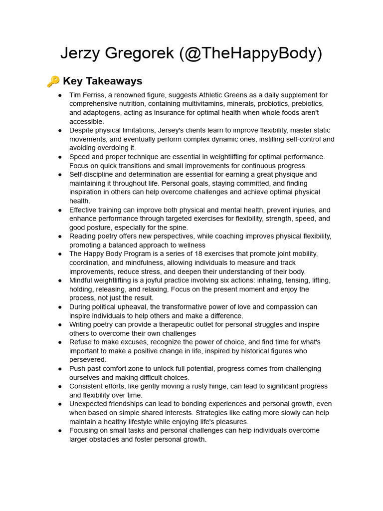 Jerzy Gregorek (@TheHappyBody) | PDF | Strength Training | Dieting