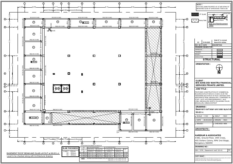 Basement Roof Beam and Slab Layout at 99.65 LVL - R1!31!05-25 | PDF