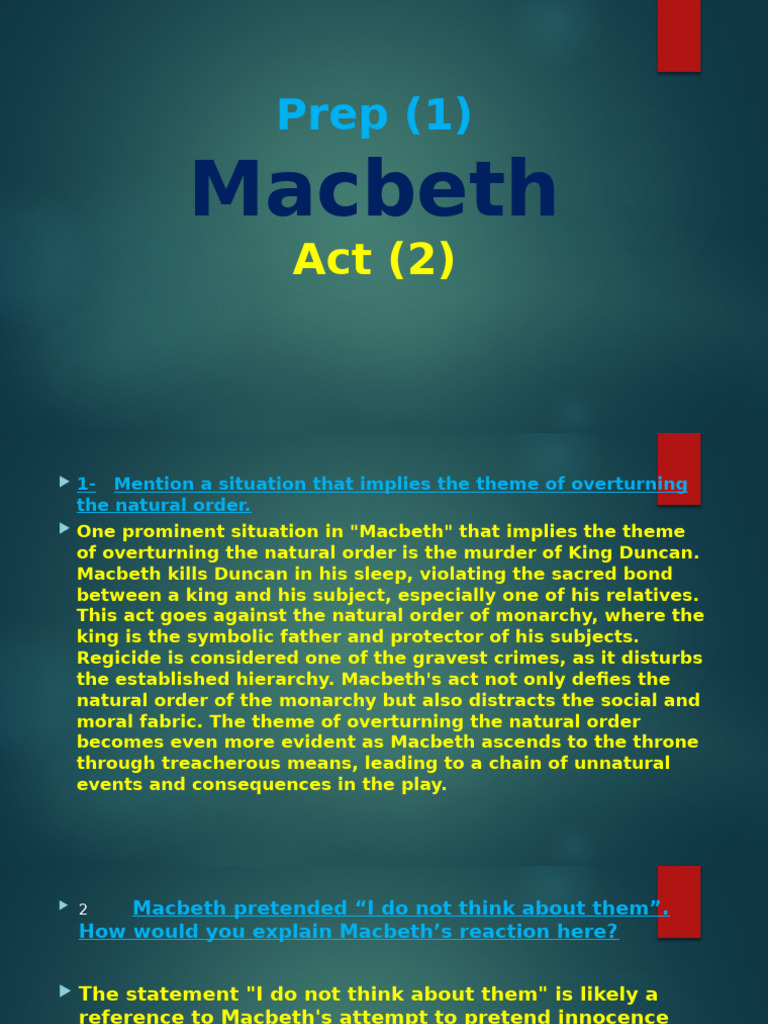 Prep 1 Macbeth Act 2 | PDF | Macbeth