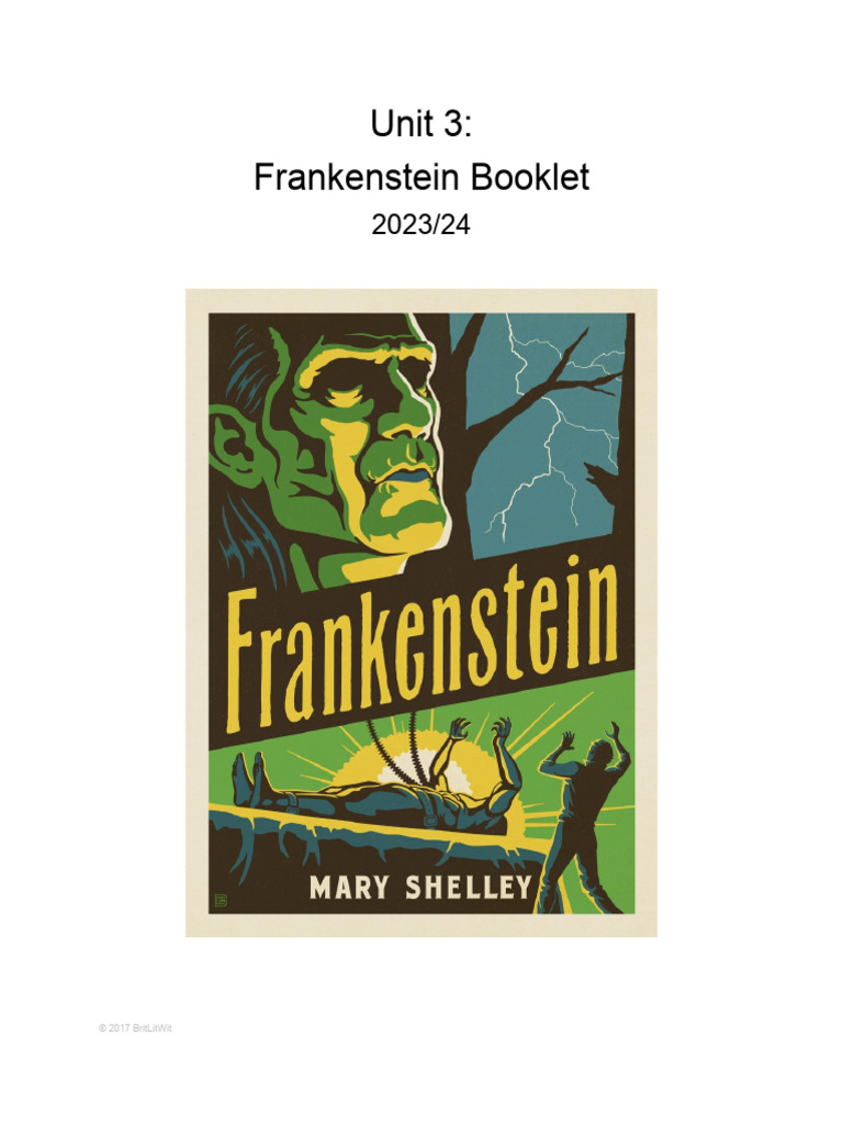 Frankenstein Booklet 2023 - 24 | PDF | Frankenstein