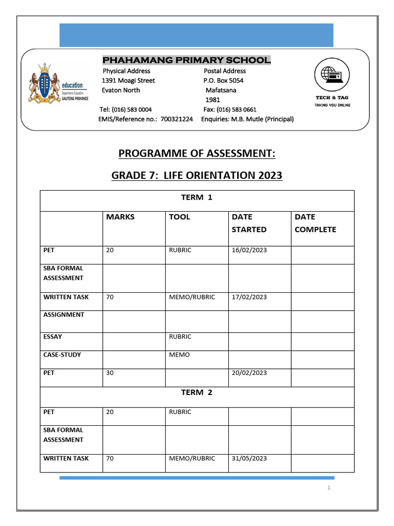 ProgrammeOfAss Gr7LIFEORIENTATION2023 | PDF
