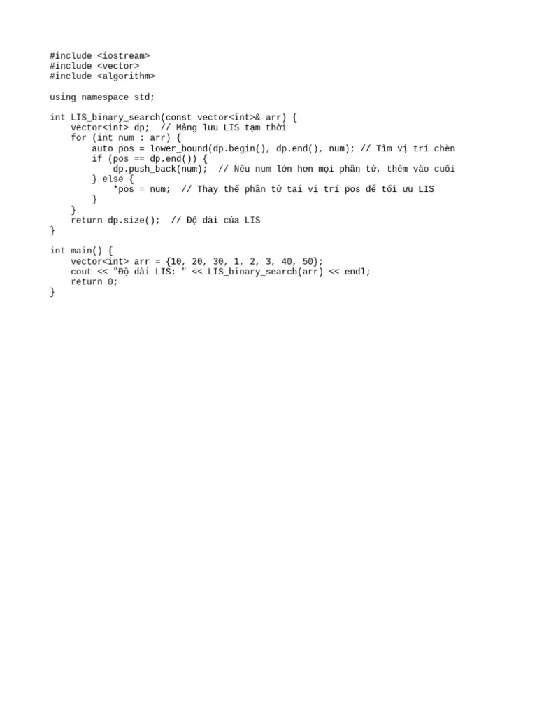 LIS BinarySearch | PDF