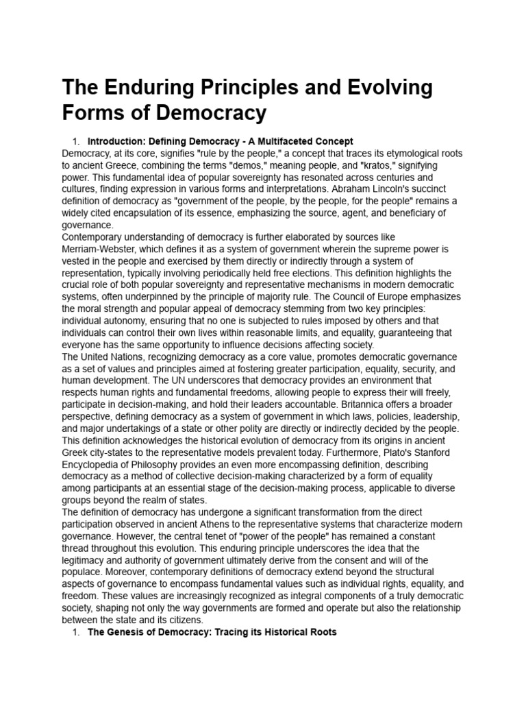 Democracy Dimensions and Definitions | PDF | Democracy | Political ...