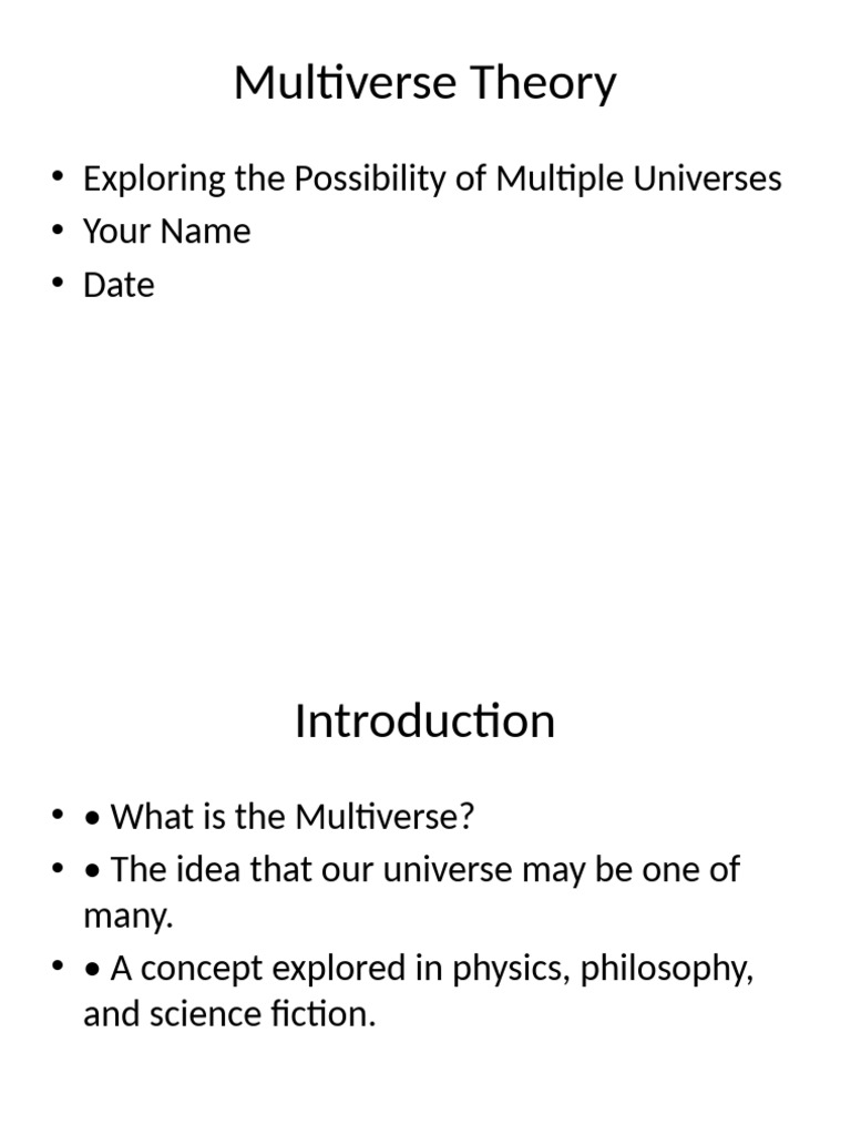Multiverse Theory Presentation | PDF