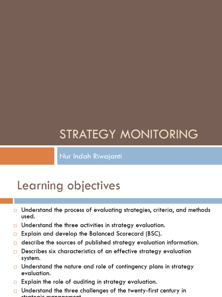 Strategy Monitoring English 2024 | PDF | Evaluation | Business