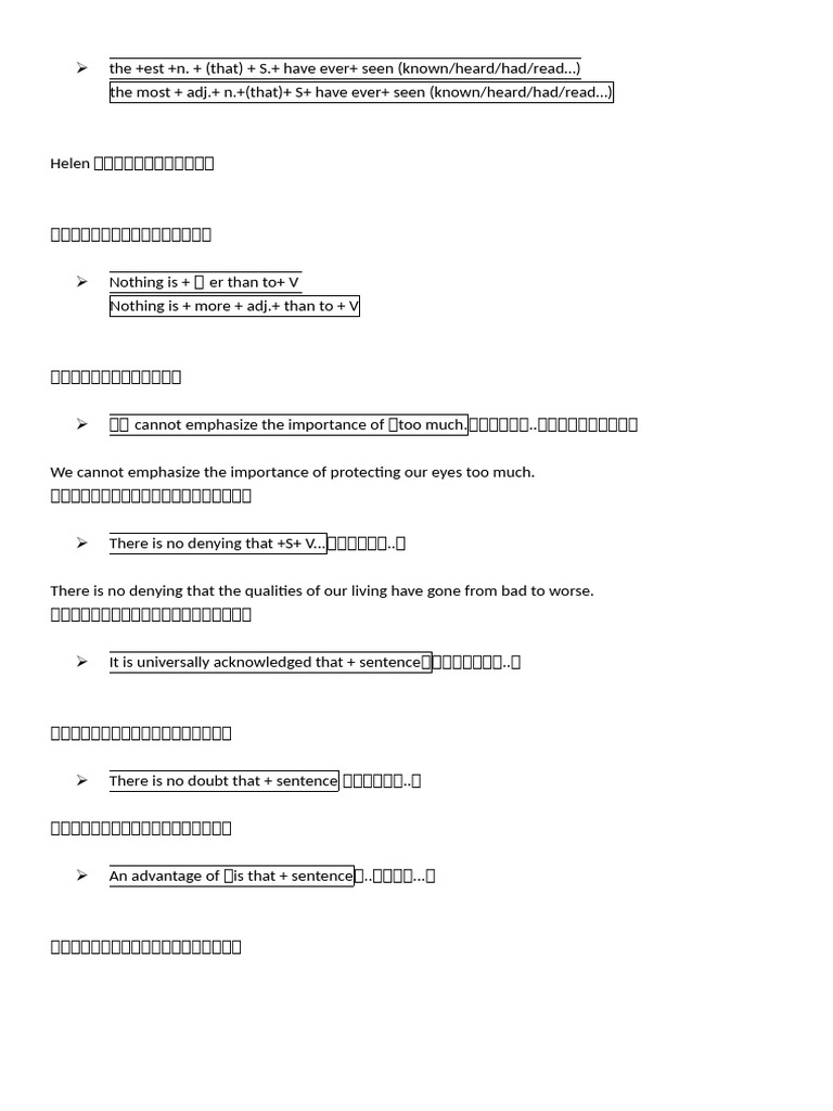 Useful Sentences Structures in Writing | PDF