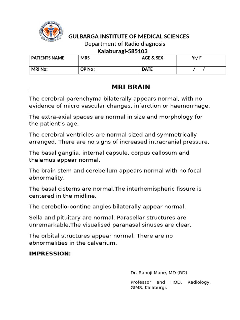 Mri Brain | PDF