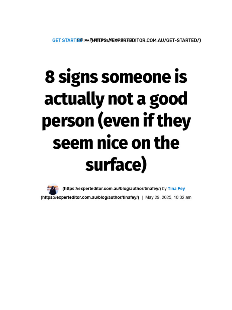 8 Signs Someone Is Actually Not A Good Person (Even If They Seem Nice ...