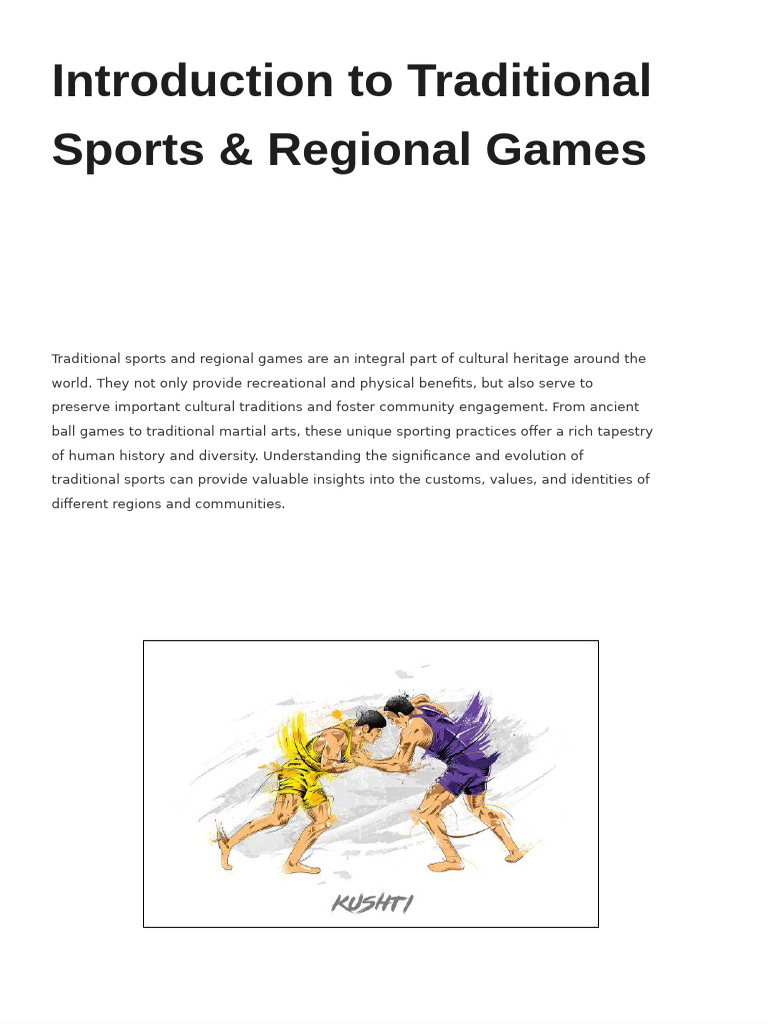 Exploring Traditional Sports & Games | PDF | Sports