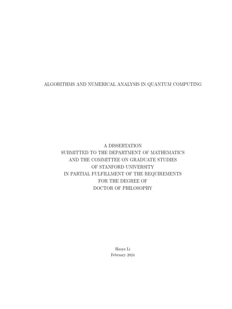 PhD Thesis Haoya-Augmented | PDF | Thesis | Applied Mathematics