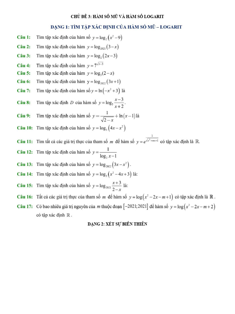 3. Hàm Số Mũ Và Loga | PDF
