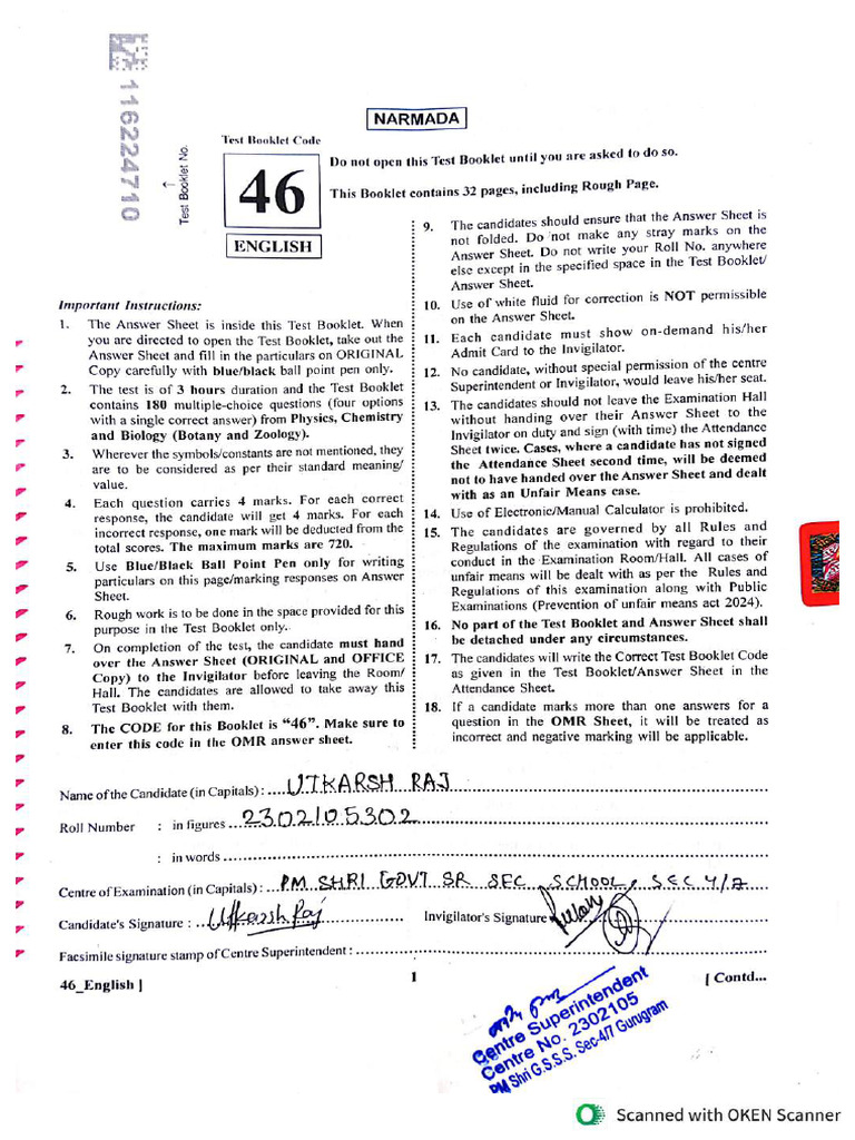 NEET Code 46 Compressed | PDF