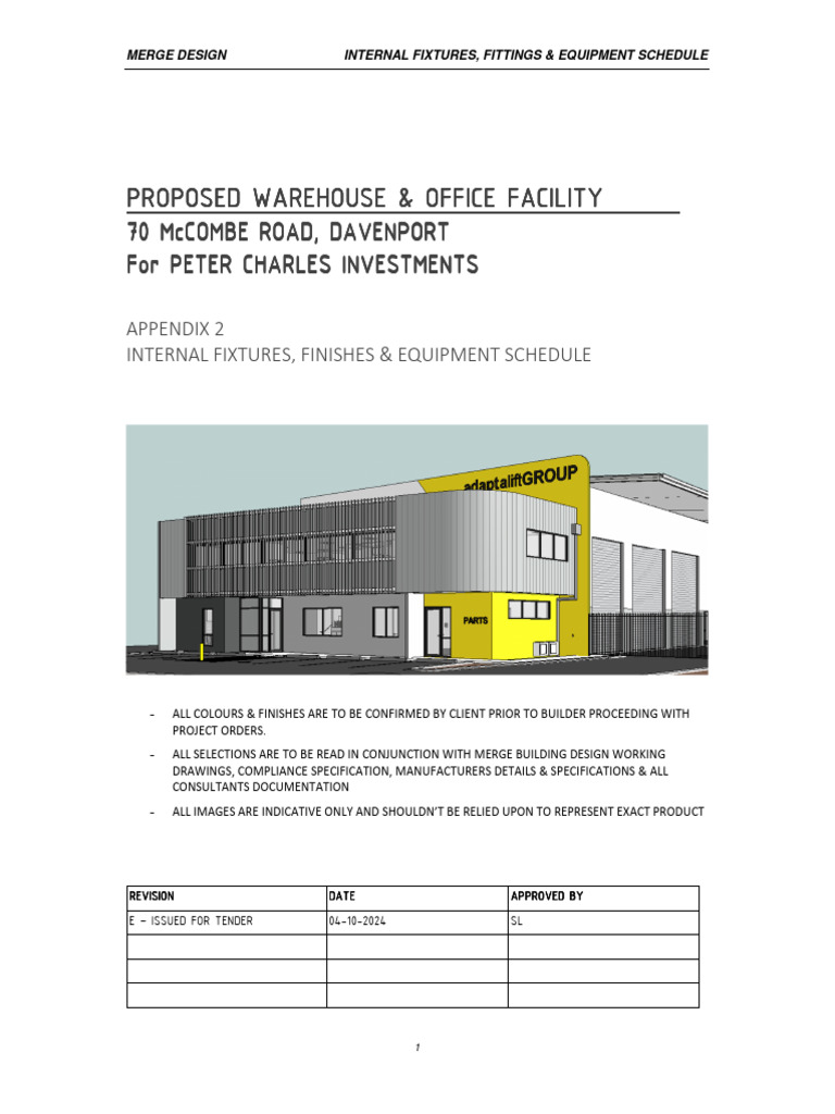 4. 2305 Appendix 2 Internal Schedule Rev E 04.10.2024 | PDF | Door | Sink