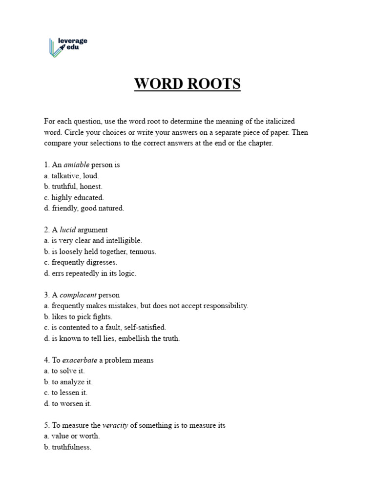 Word Roots | PDF