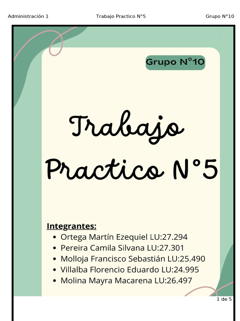 TP N°5-Comisión N°3-Grupo N°10 | PDF | Planificación | Cadena de valor