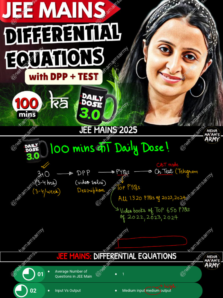 JEE Mains 2025: Differential Equations Guide | PDF | Equations ...