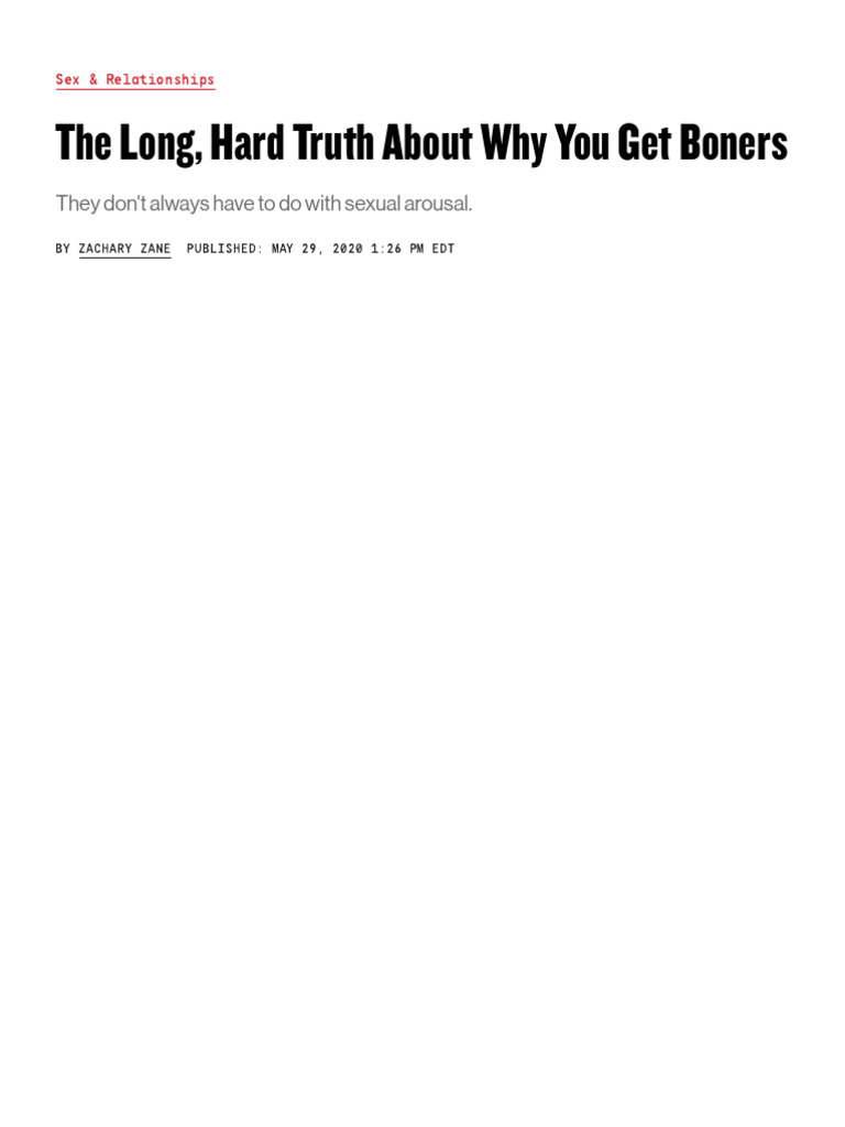 What Is A Boner, and Why Do I Get Them - What Is An Erection | PDF ...