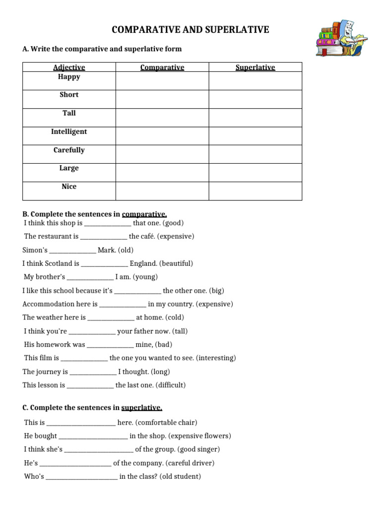 20.01.25 - Comparative & Superlative | PDF | Adjective