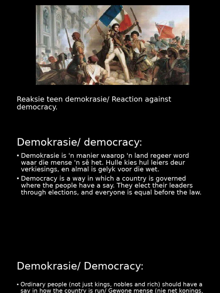 Reaksie Tot Demokrasie - Geskiedenis Les. | PDF | Political Science ...