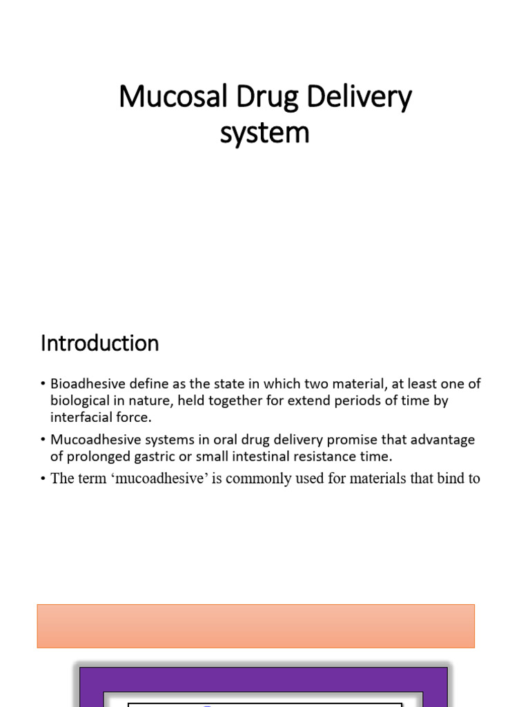 Mucosal Bioadhesive Drug Delivery Systems | PDF | Epithelium | Tablet ...