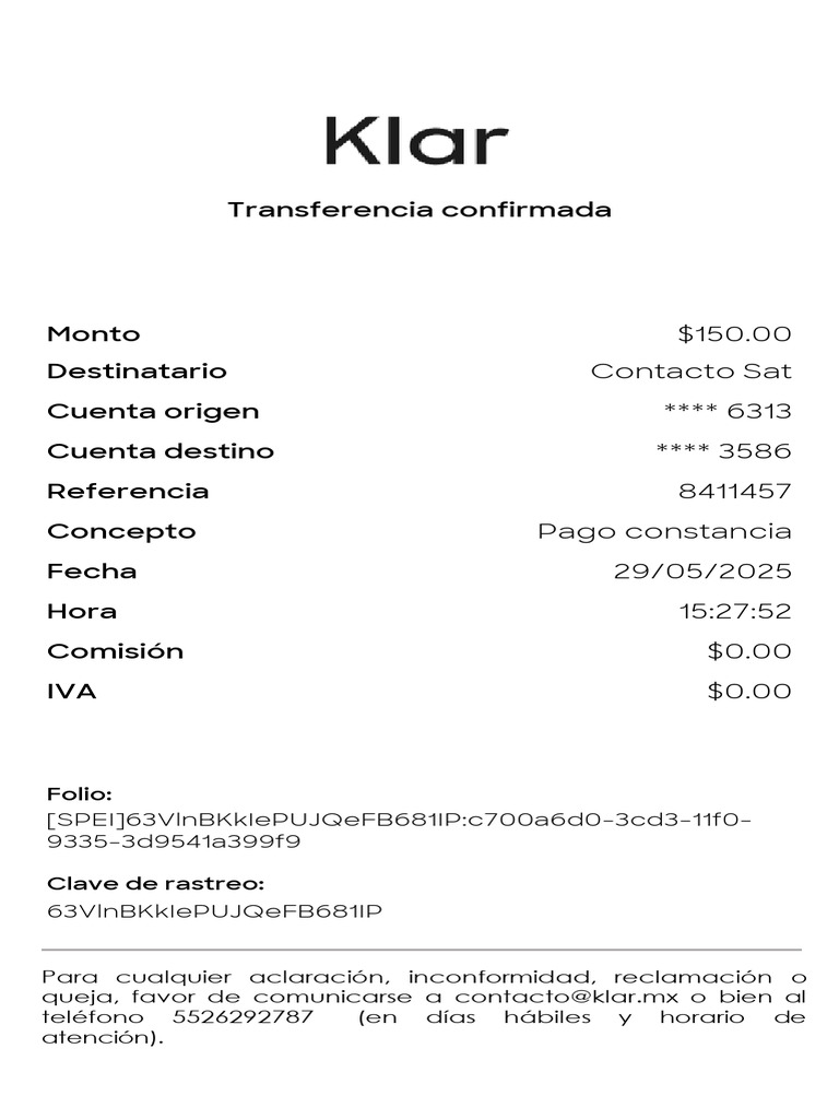 Klar Comprobante 29052025 152931 | PDF