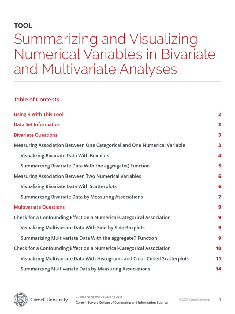 cs446 - Tool Summarizing and Visualizing Numerical Variables in Bbivariate and Multivariate ...