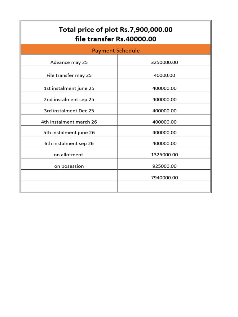 Payment Schedule | PDF