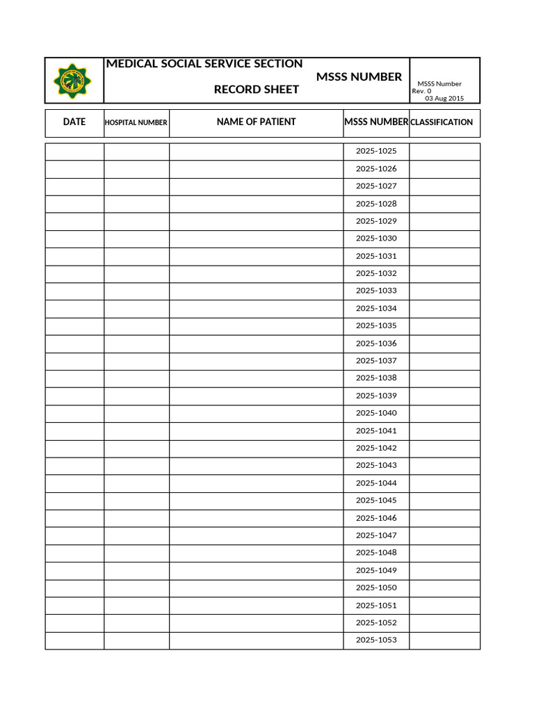 Msss Classification | PDF | Health Care | Medicine