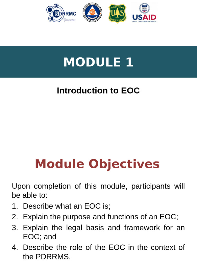 Module 1 - Introduction To EOC | PDF | Policy | Government