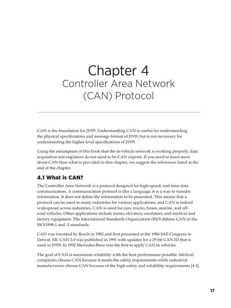 Chapter 4 Controller Area Network CAN Protocol | PDF | Osi Model ...