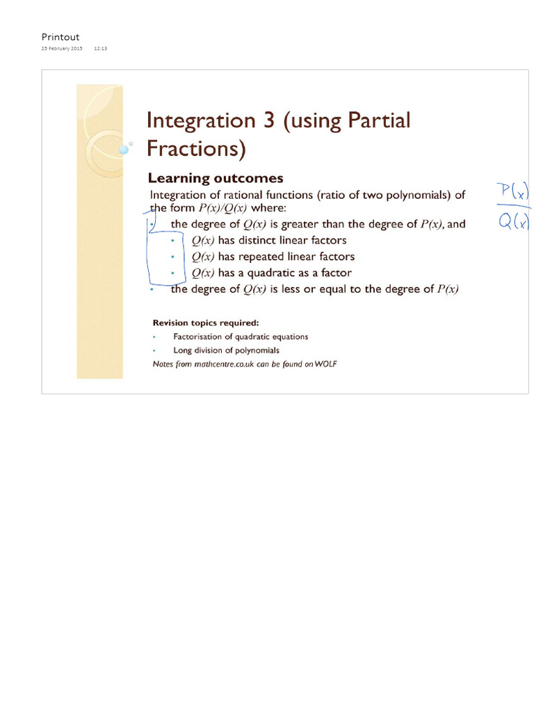 Integration 3 - InClass Notes | PDF