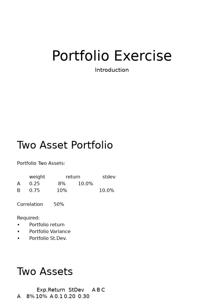 Portfolio Exercise Introduction | PDF