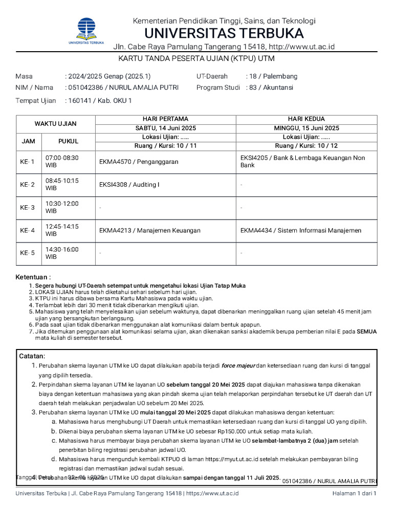 Ktpu Utm Amel Baru | PDF
