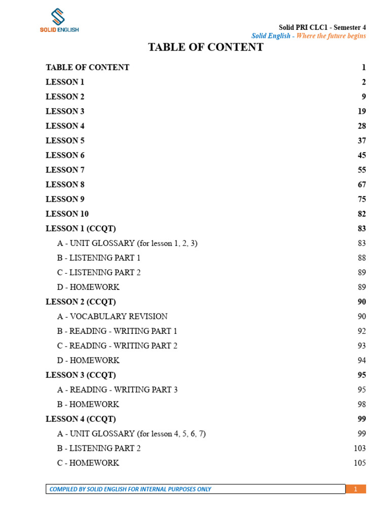 Pri CLC 1 - Sem 4 - Teacher Book - Grammar + CCQT | PDF | English ...