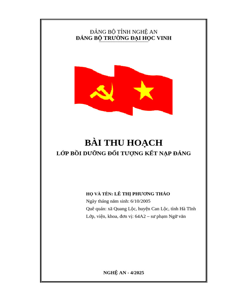 Bia Bai Thu Hoach Dang | PDF