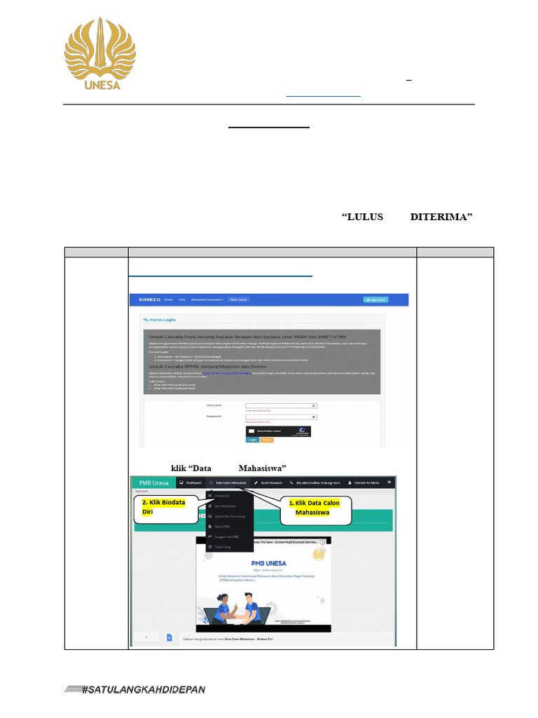 Pengumuman Tentang Pendaftaran Ulang Calon Mahasiswa Baru Universitas Negeri Surabaya Jalur SNBT ...