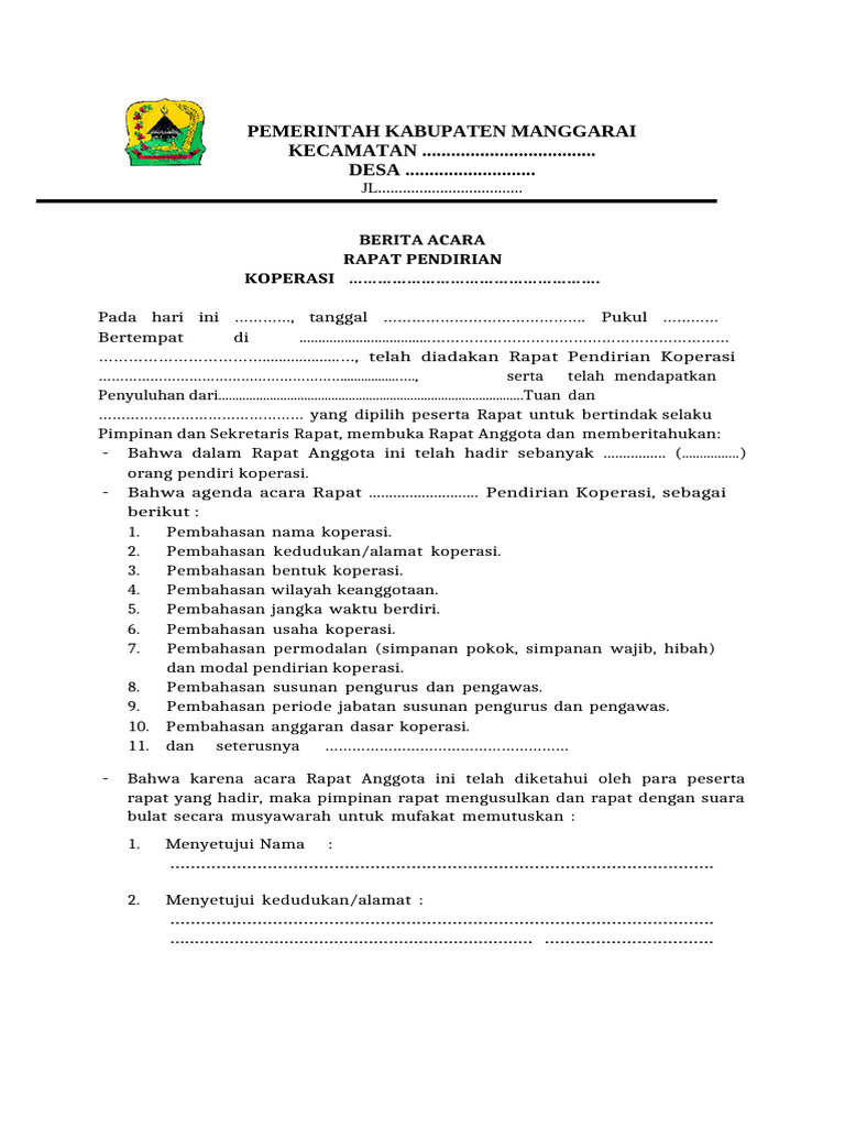 Berita Acara Musdesus | PDF