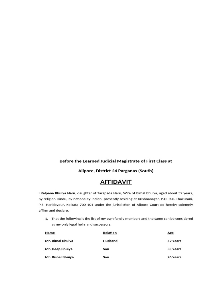 Family Member Certificate Kalpana Naru | PDF